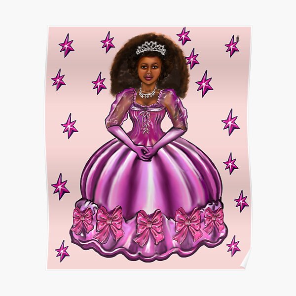 Póster «Princess - Black Afro Princess en morado con estrellas 7 ...