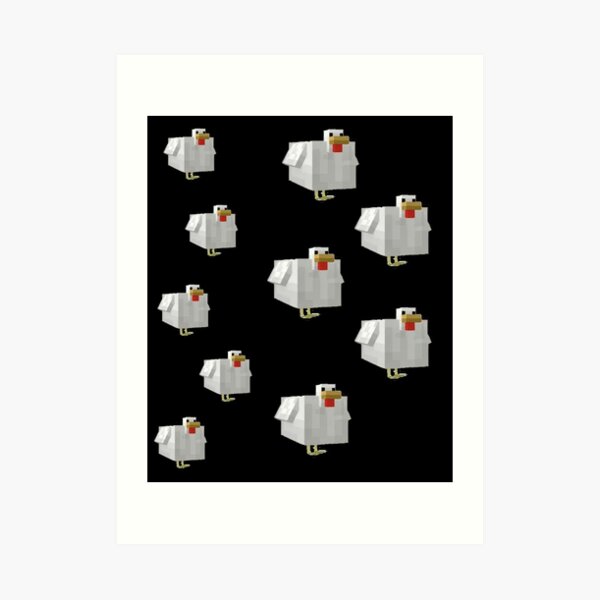 " 10 fat minecraft chickens pack " Art Print for Sale by ...