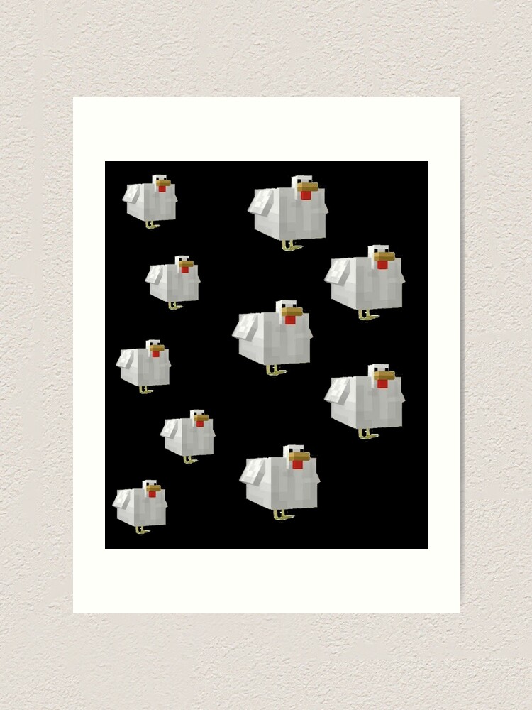" 10 fat minecraft chickens pack " Art Print for Sale by ...
