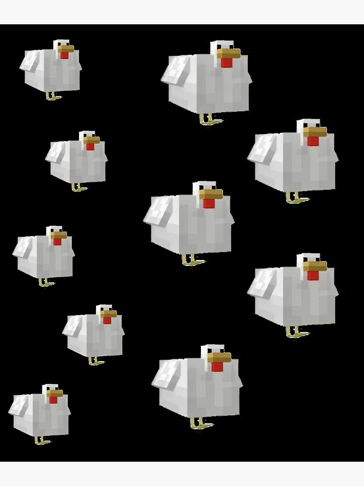 " 10 fat minecraft chickens pack " Poster by AliceinMemeLand | Redbubble