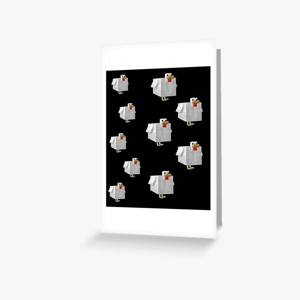 " 10 fat minecraft chickens pack " Greeting Card by AliceinMemeLand ...