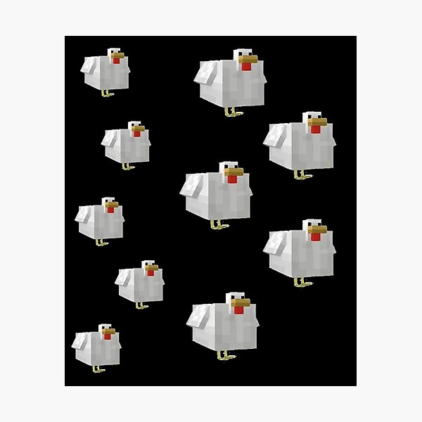 " 10 fat minecraft chickens pack " Photographic Print for Sale by ...