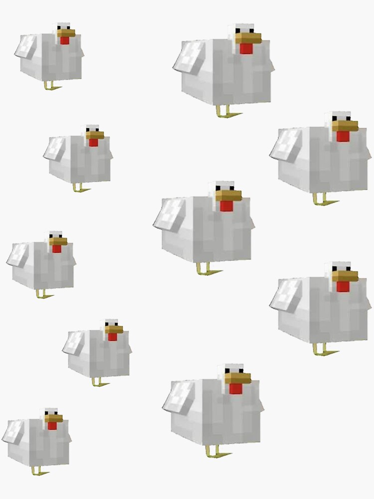 Pegatina « Paquete de 10 pollos gordos de Minecraft» de AliceinMemeLand ...