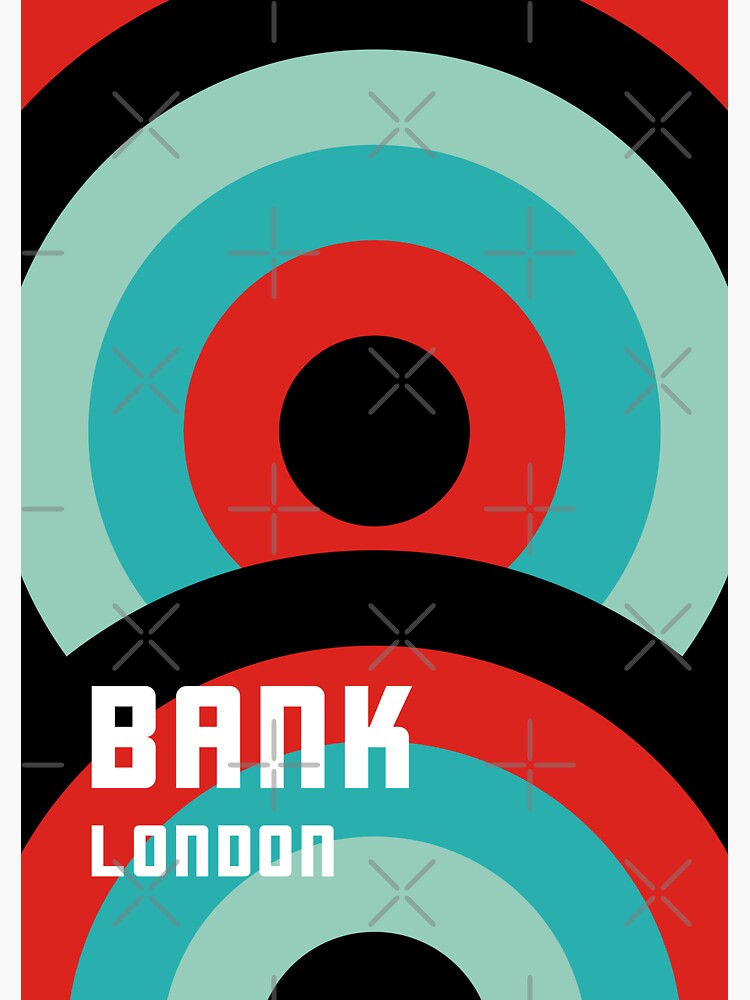 "Bank underground and tube station London map" Sticker for Sale by ...