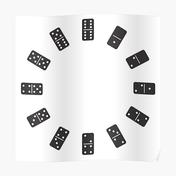 "Dominoes Stone Domino Set Time Numbers Gift" Poster for Sale by ...