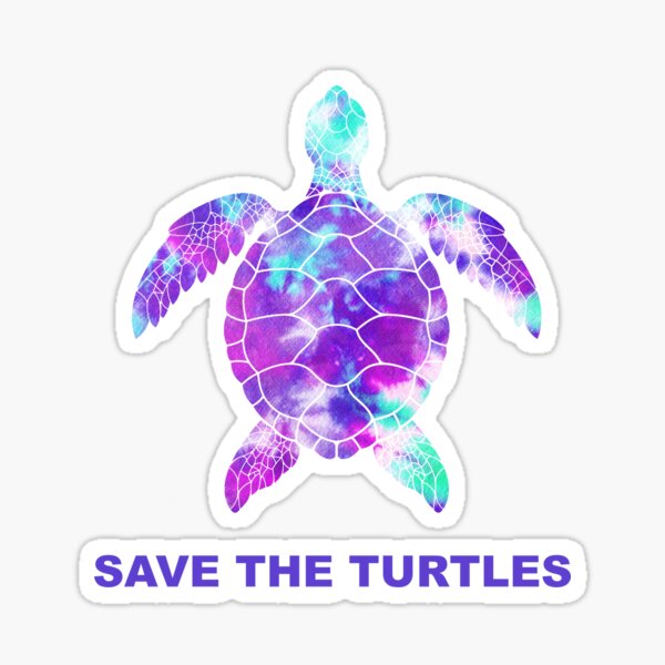 "Tie Dye Turtle Blue Skip the Straw Save the Turtles vsco" Sticker for ...