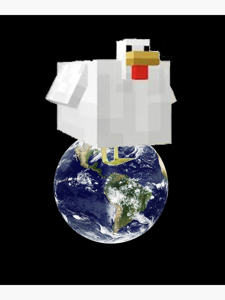 "fat minecraft chicken meme - funny gift for gamers" Poster by ...