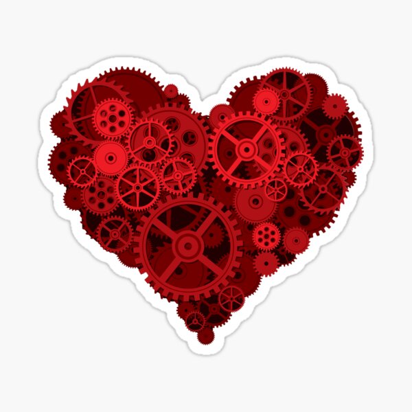 "Gear Heart" Sticker for Sale by SunykaWolf91 | Redbubble