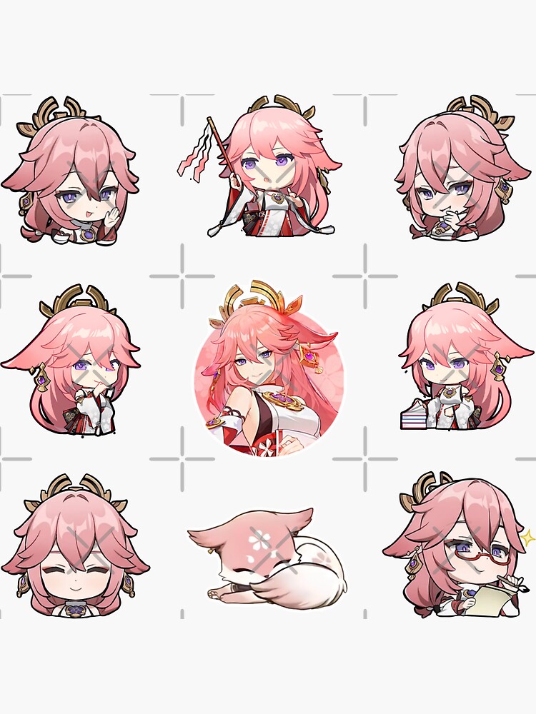 "Genshin Impact Yae Miko Chibi" Sticker by NerdCult | Redbubble