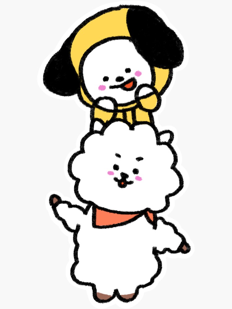 "BT21 RJ and Chimmy " Sticker for Sale by capras | Redbubble