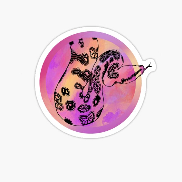 Pegatina «Acuarela Ball Python Zentangle» de SophiaMina12 | Redbubble