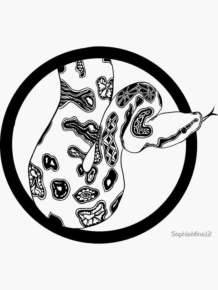 "Zentangle Python Line Art" Sticker by SophiaMina12 | Redbubble