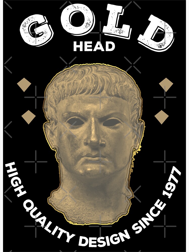 "Gold head - design agency since 1977" Sticker by VitoTDesign | Redbubble