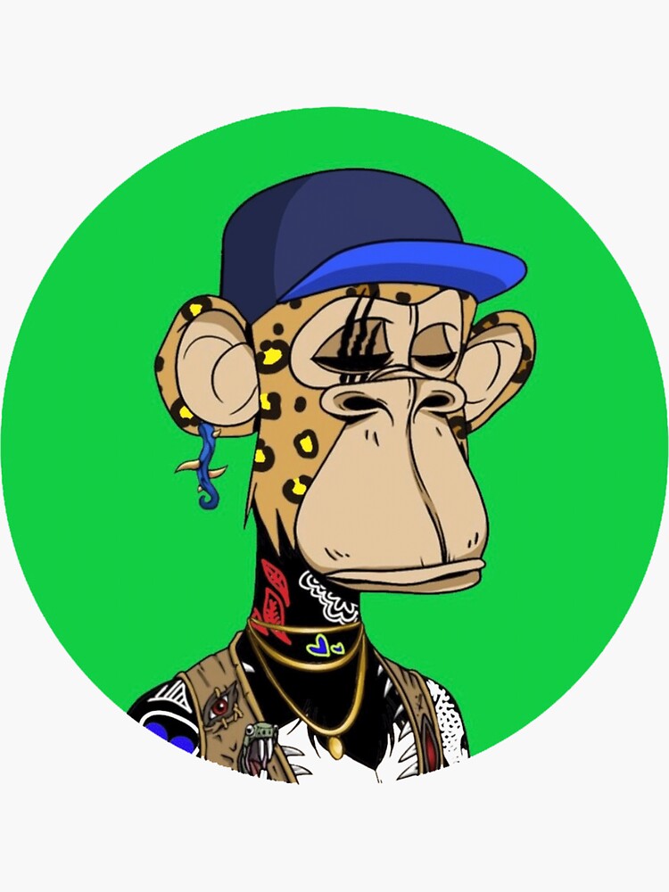 "NFT leopard monkey" Sticker by Jezzar | Redbubble