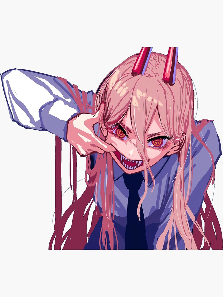 "power makes a face - chainsaw man" Sticker for Sale by venussianshop ...