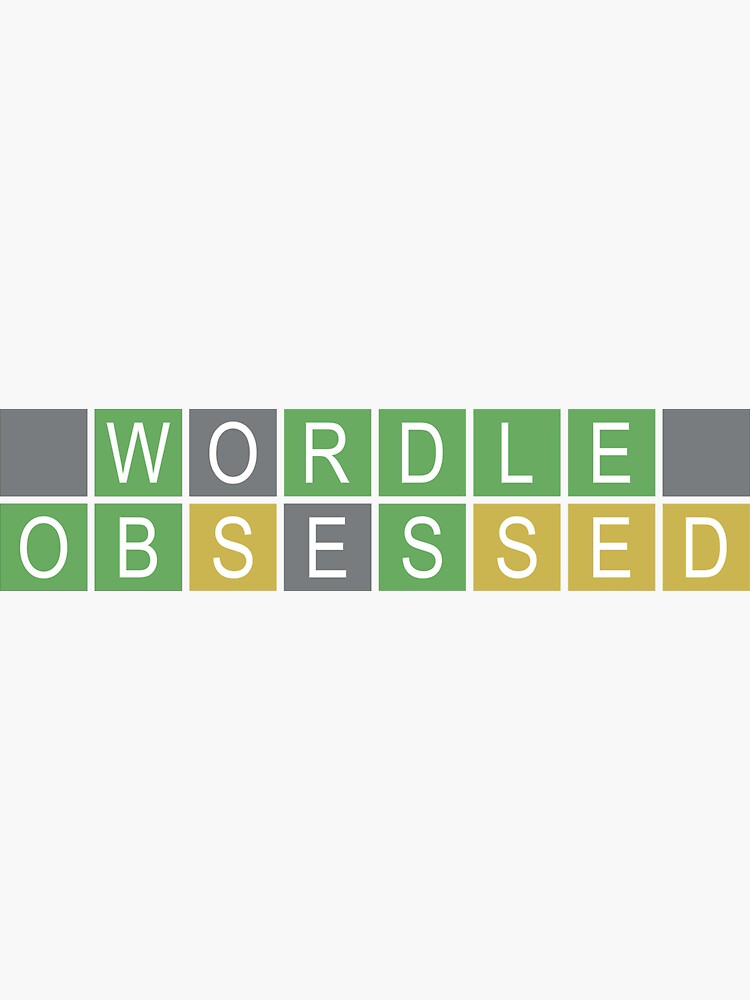 "Wordle Obsessed - Letters Puzzle Game" Sticker by alienscreations ...