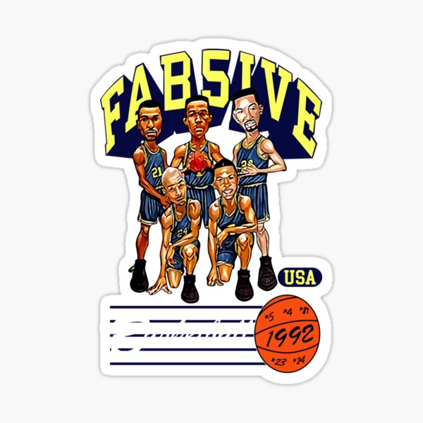 "Fab Five Michigan Sticker" Sticker by aliciabass | Redbubble