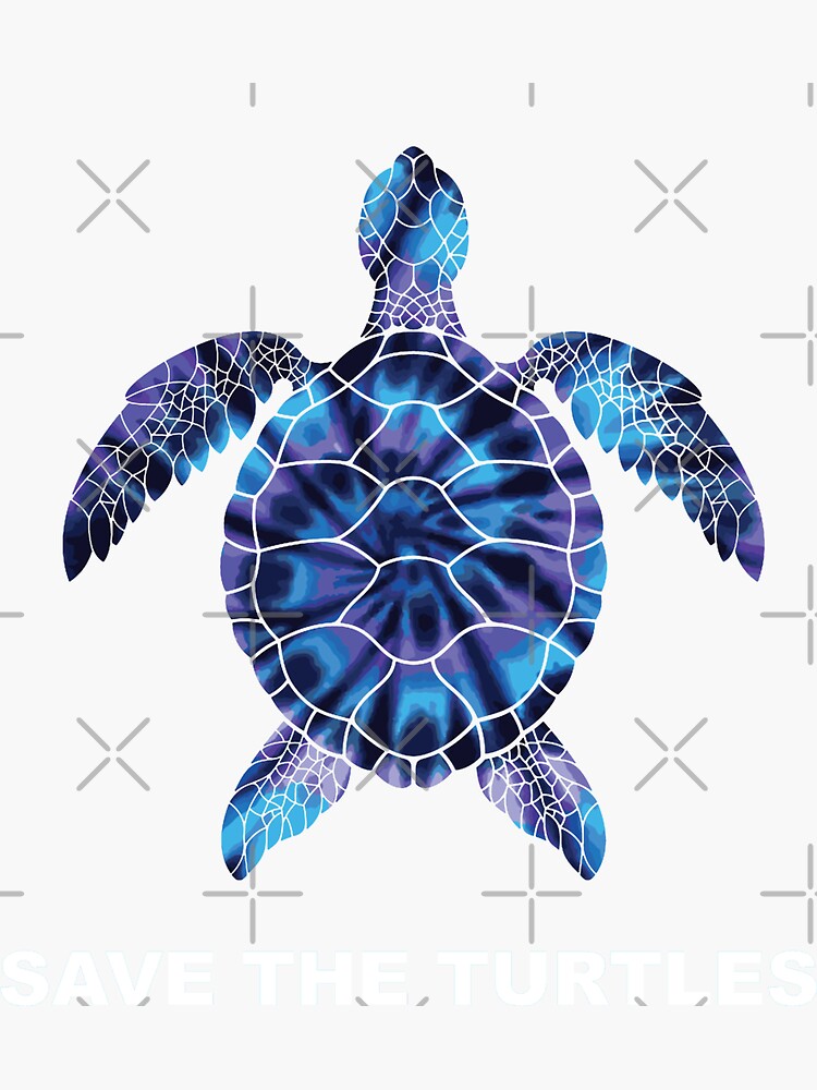 "Tie Dye Turtle Light Blue Save the Turtles vsco Aesthetic" Sticker for ...