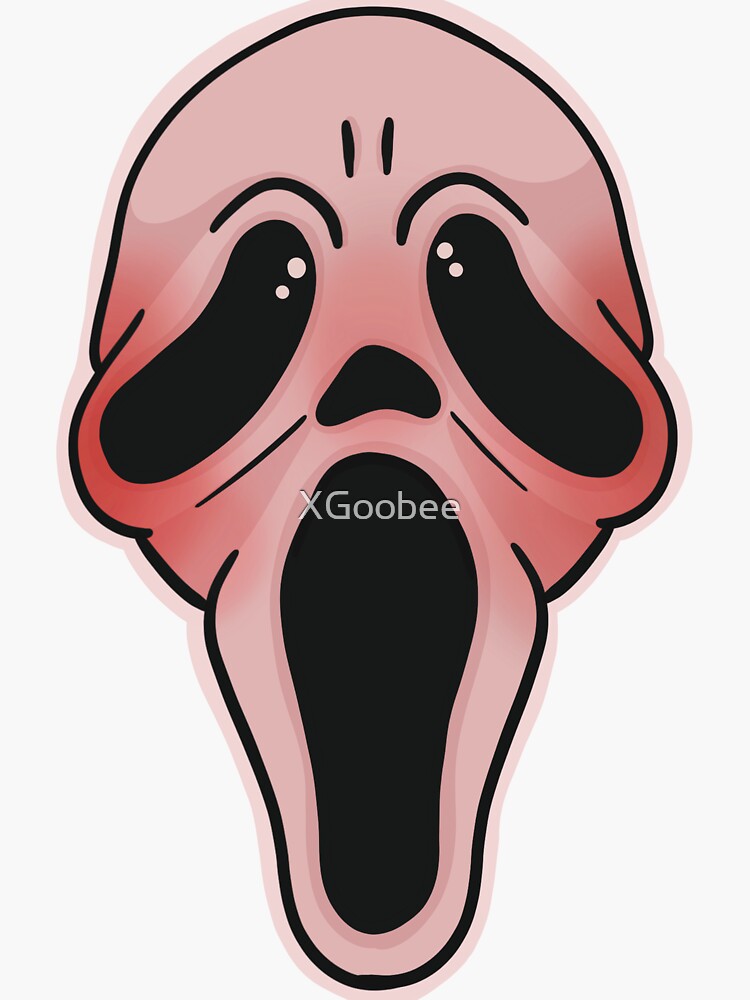 "Blushing Ghost Face " Sticker by XGoobee | Redbubble