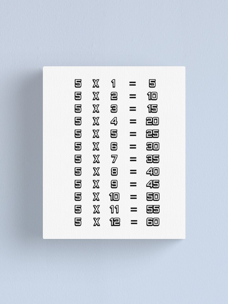 "5 X Table Five Times Table Chart Multiplication Tables for Children ...