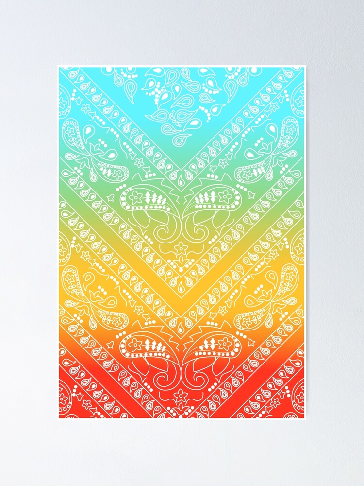 "Rainbow Slushie Bandana" Poster for Sale by MarielaArtShop | Redbubble