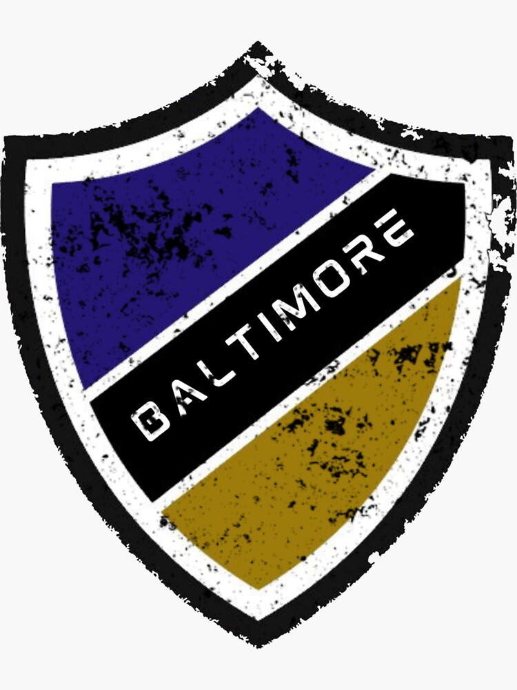 "Baltimore Striped Shield Sticker" Sticker for Sale by batesyadi3 ...