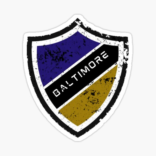 "Baltimore Striped Shield Sticker" Sticker for Sale by batesyadi3 ...