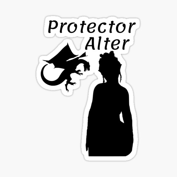 "Dragon Protector Alter (Black on White) " Sticker by GladBlackLamb ...