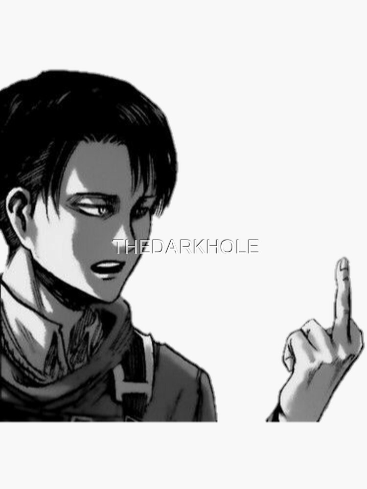 "Levi middle finger " Sticker for Sale by THEDARKHOLE | Redbubble