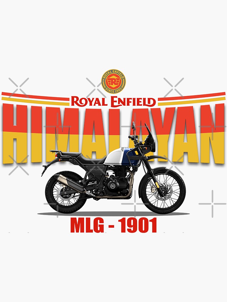 "Custom Apparel of Royal enfield Himalayan Motorcycle" Sticker by ...