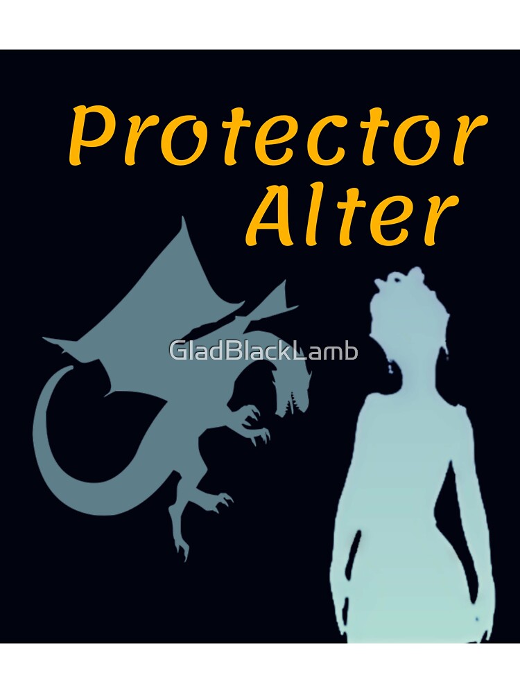 "Dragon Protector Alter, Orange and Grey on Black" Sticker by ...