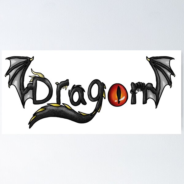 "Dragon word, black dragon design" Poster for Sale by Bailey Swinney ...