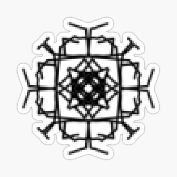 "Pixelated Ash Black Snowflake Pattern" Sticker by Bagreki | Redbubble