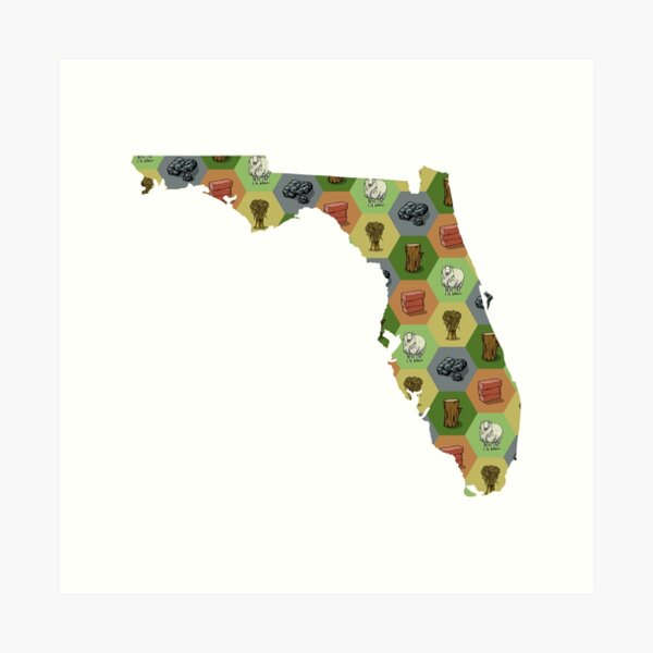 "Classic Board Game Resource Map of Florida" Art Print for Sale by ...