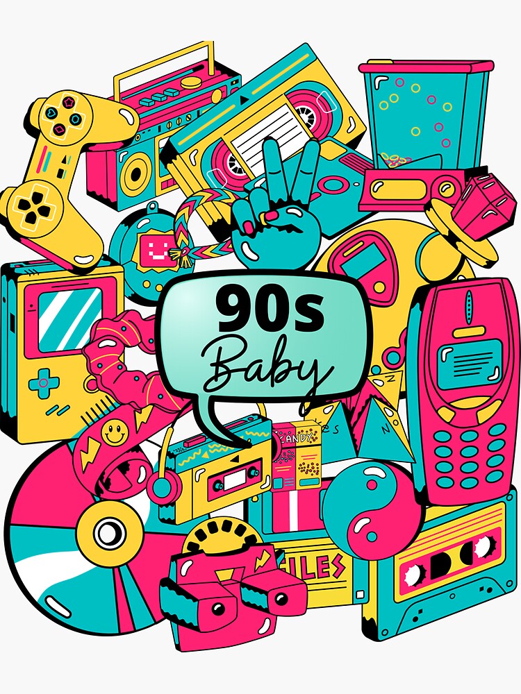 "90s Baby | All Things 90s Nostalgia" Sticker for Sale by ...