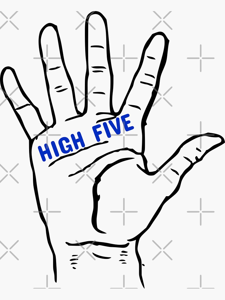 "Hand High Five Funny Greeting Men Women Graphic" Sticker by ...