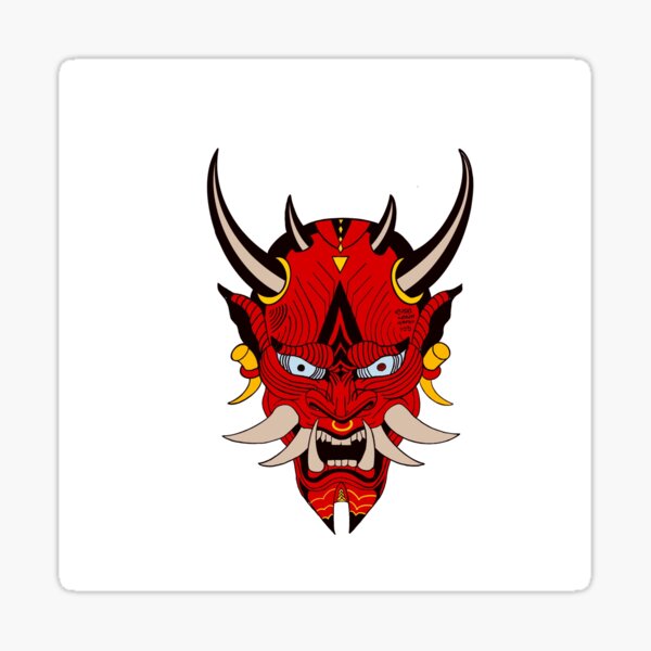 "Oni mask" Sticker for Sale by LiebeArt | Redbubble