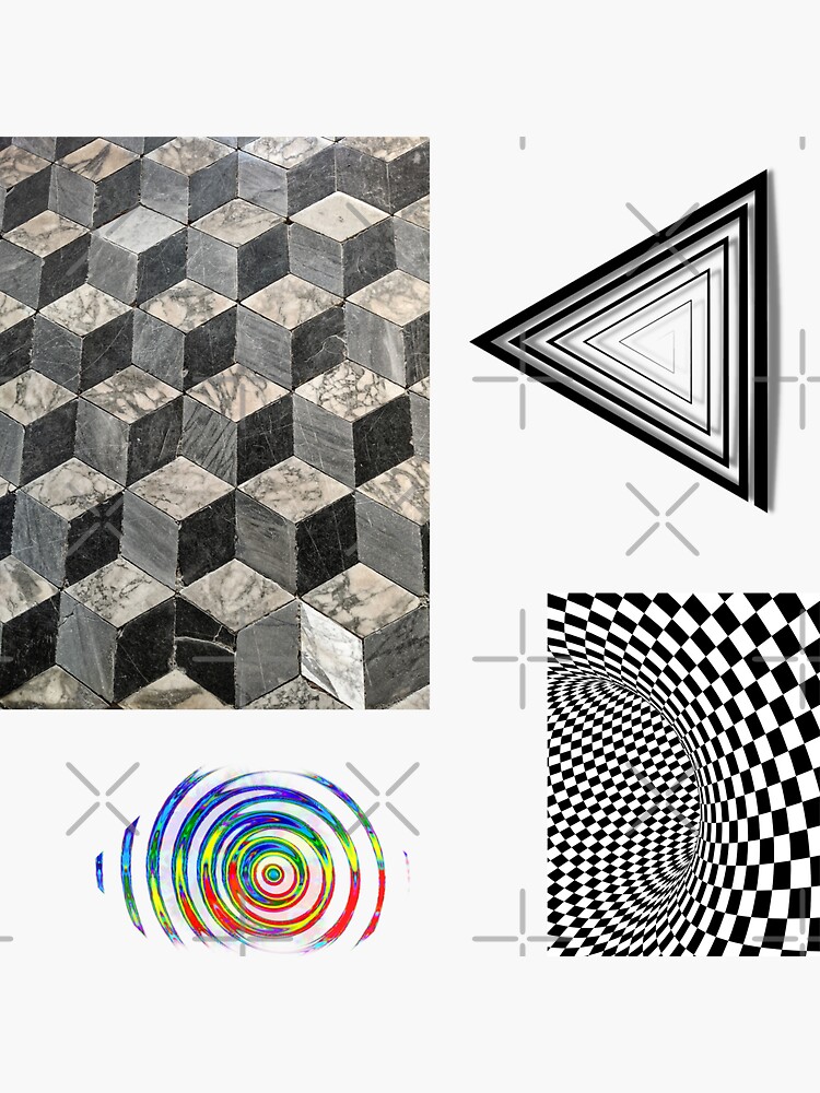 "Optical Illusion Sticker PACK - Vol 6 - Happy Stickers Pack" Sticker ...