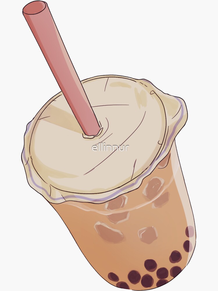 "Aesthetic Boba Tea" Sticker for Sale by ellinnur | Redbubble