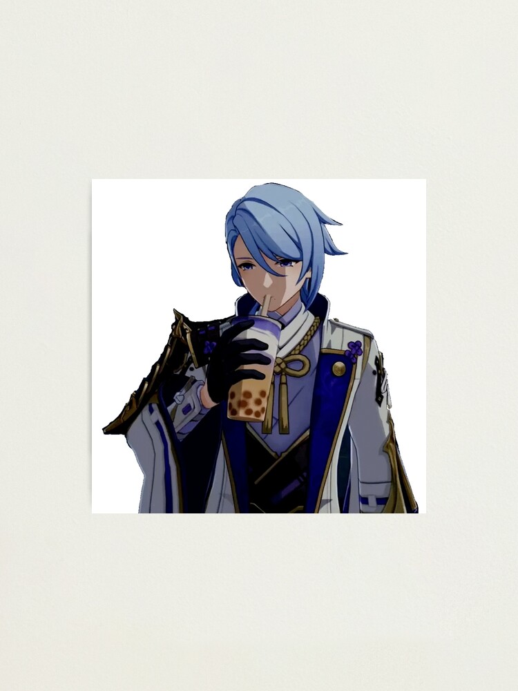 "Kamisato Ayato Genshin Impact Boba Bubble Tea Meme Leerlaufgrafik ...