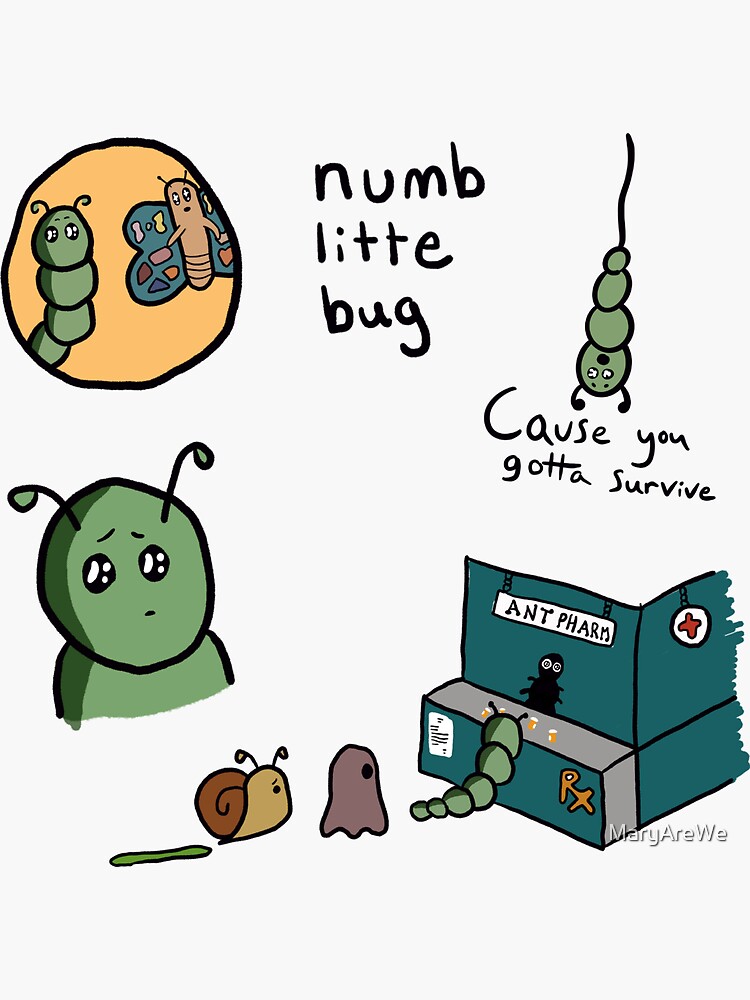 "Numb Little Bug Collection" Sticker for Sale by MaryAreWe | Redbubble