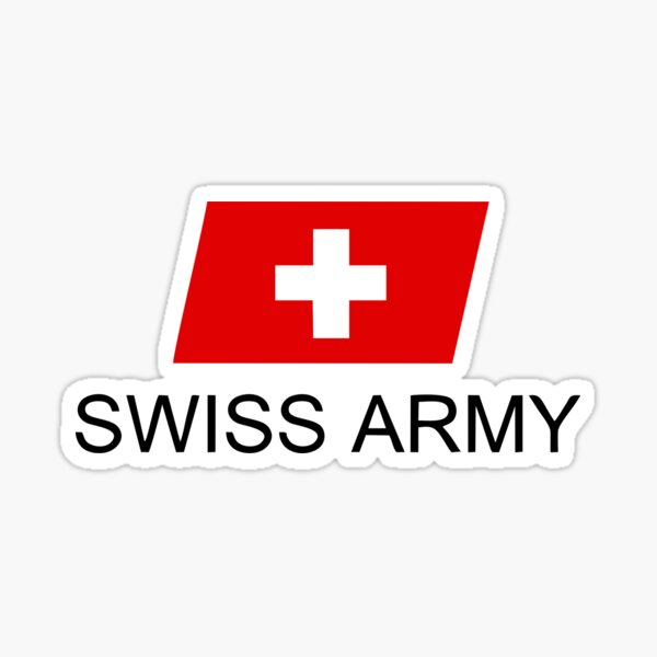 "SWISS ARMY-LOGO" Sticker by JoannMcCurry710 | Redbubble