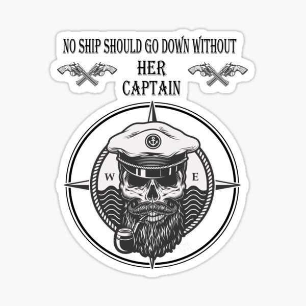 "skull boat captain" Sticker for Sale by KG-Store27 | Redbubble