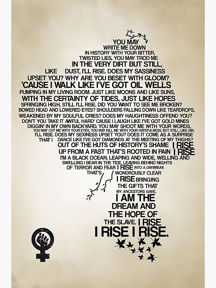 "i am the dream and the hope of the slave i rise i rise i rise" Sticker ...