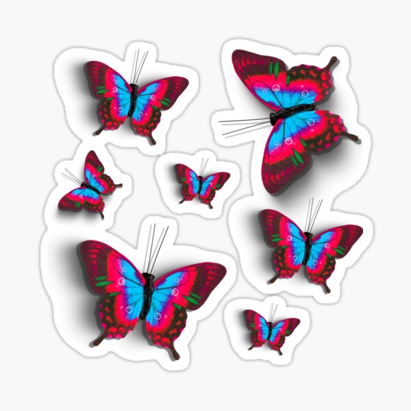"Red and Blue Butterflies Sticker PACK - Cute Trendy Stickers Pack ...