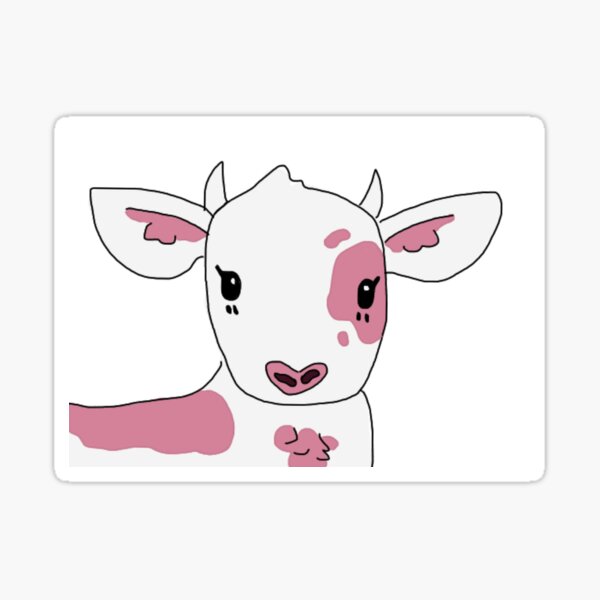 "pink cow" Sticker by graceepeek | Redbubble