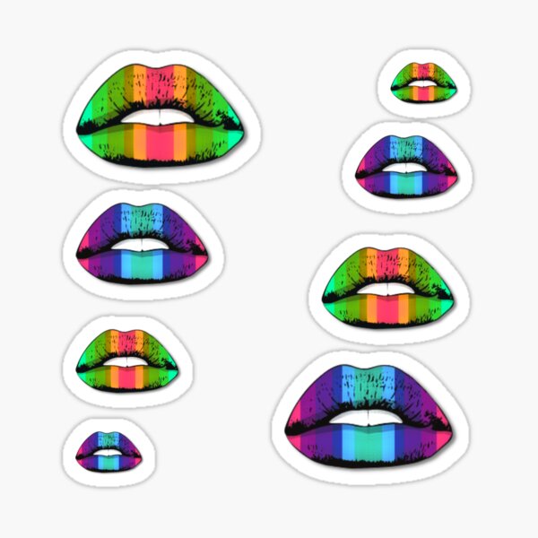 "Neon Lips Sticker PACK - Vol 2 - Trending Happy Stickers Pack" Sticker ...