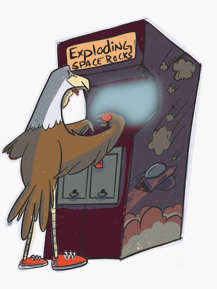 "Arcade bird" Sticker by Timandlila26 | Redbubble
