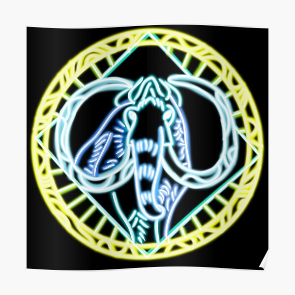 "Neon Mammoth Signs " Poster for Sale by ArchaeologyGirl | Redbubble