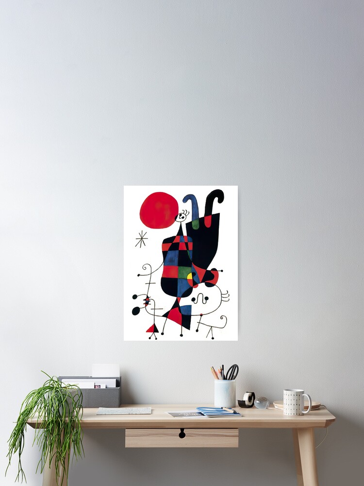 "Figures and Dog in Front of the Sun, Joan Miro " Poster for Sale by ...